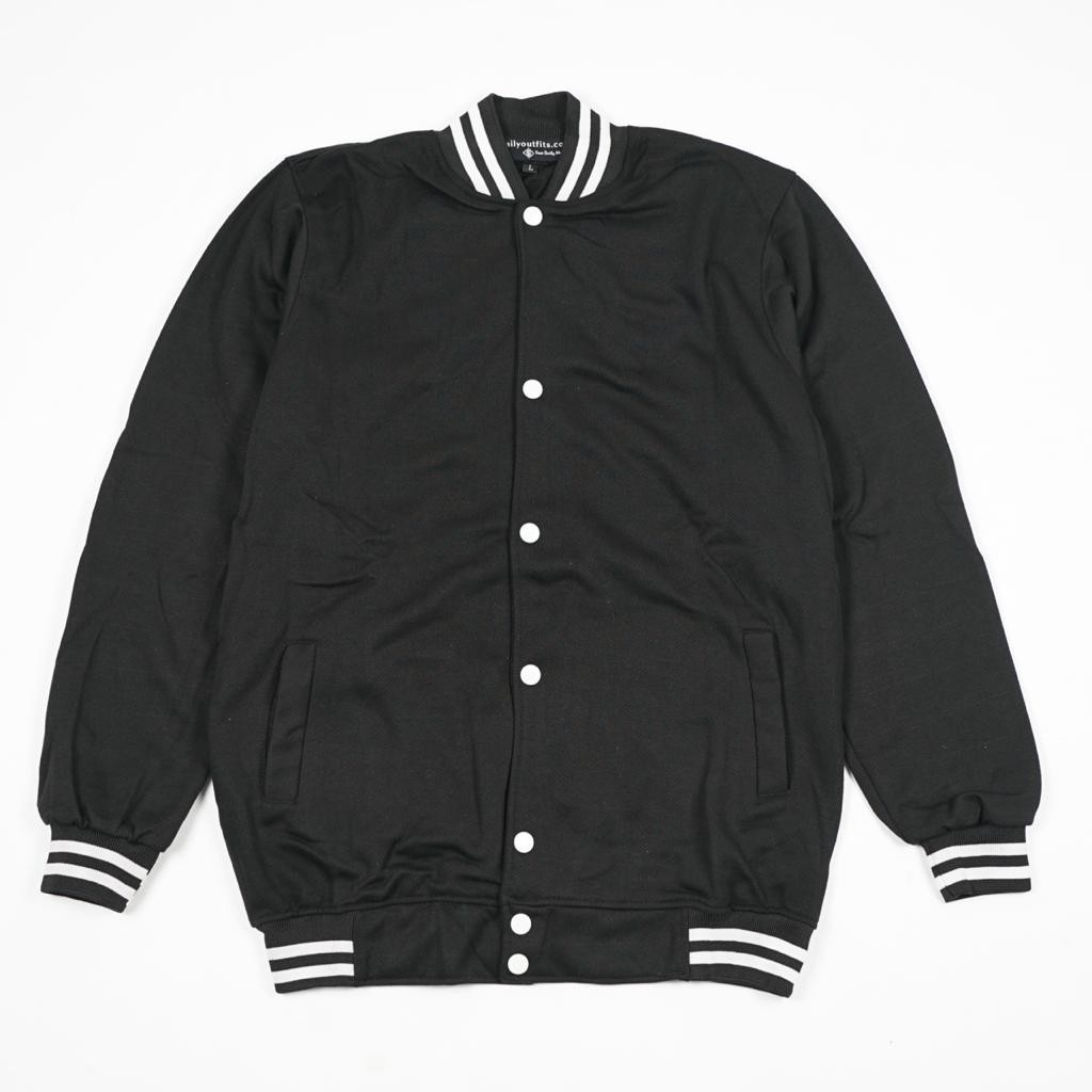 Jual Dailyoutfits Jaket Baseball Varsity Hitam | Shopee Indonesia