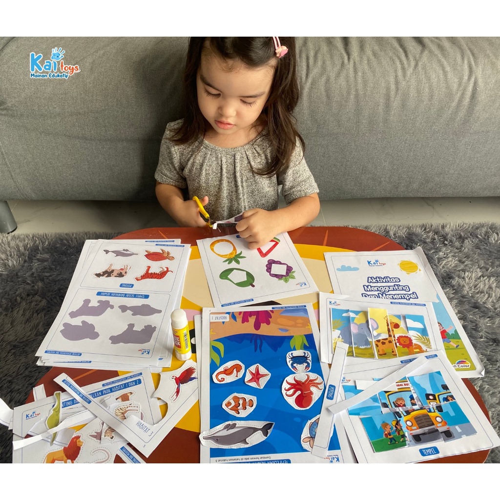 Jual Aktivitas Menggunting dan Menempel / Worksheet Printable Anak PAUD ...