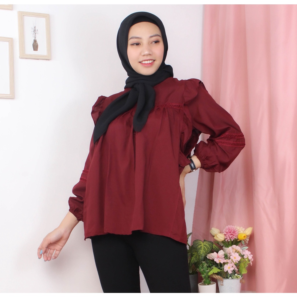 Jual RX Fashion - BLOUSE KOREA SAKA BLOUSE KATUN TWISTCONE / ATASAN ...