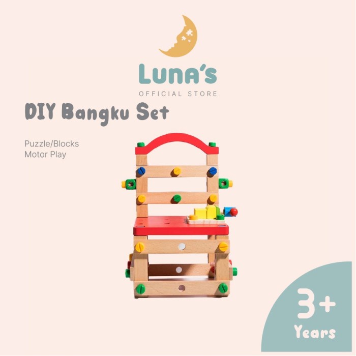 Jual Kursi Kayu - Luna'S Mainan Rakit Kursi Kayu Work Chair Puzzle ...