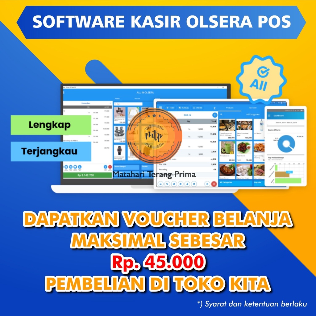 Jual Software Kasir Point of Sale Aplikasi Kasir Olsera POS 3 BULAN | Shopee Indonesia