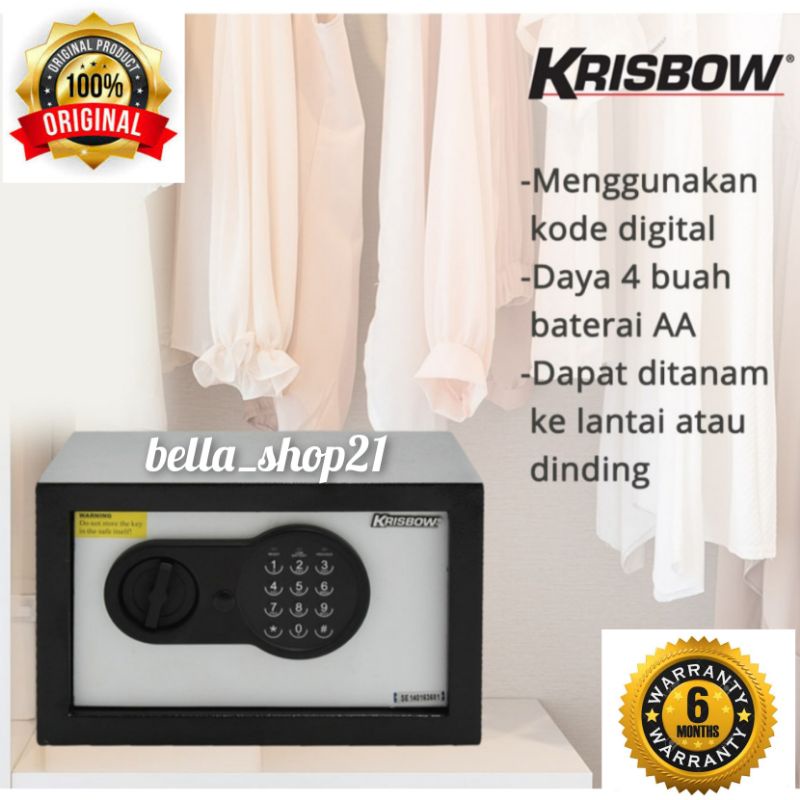 Jual brankas / safety box krisbow 35x25x25 cm dokumen A4 - hitam A620 ...