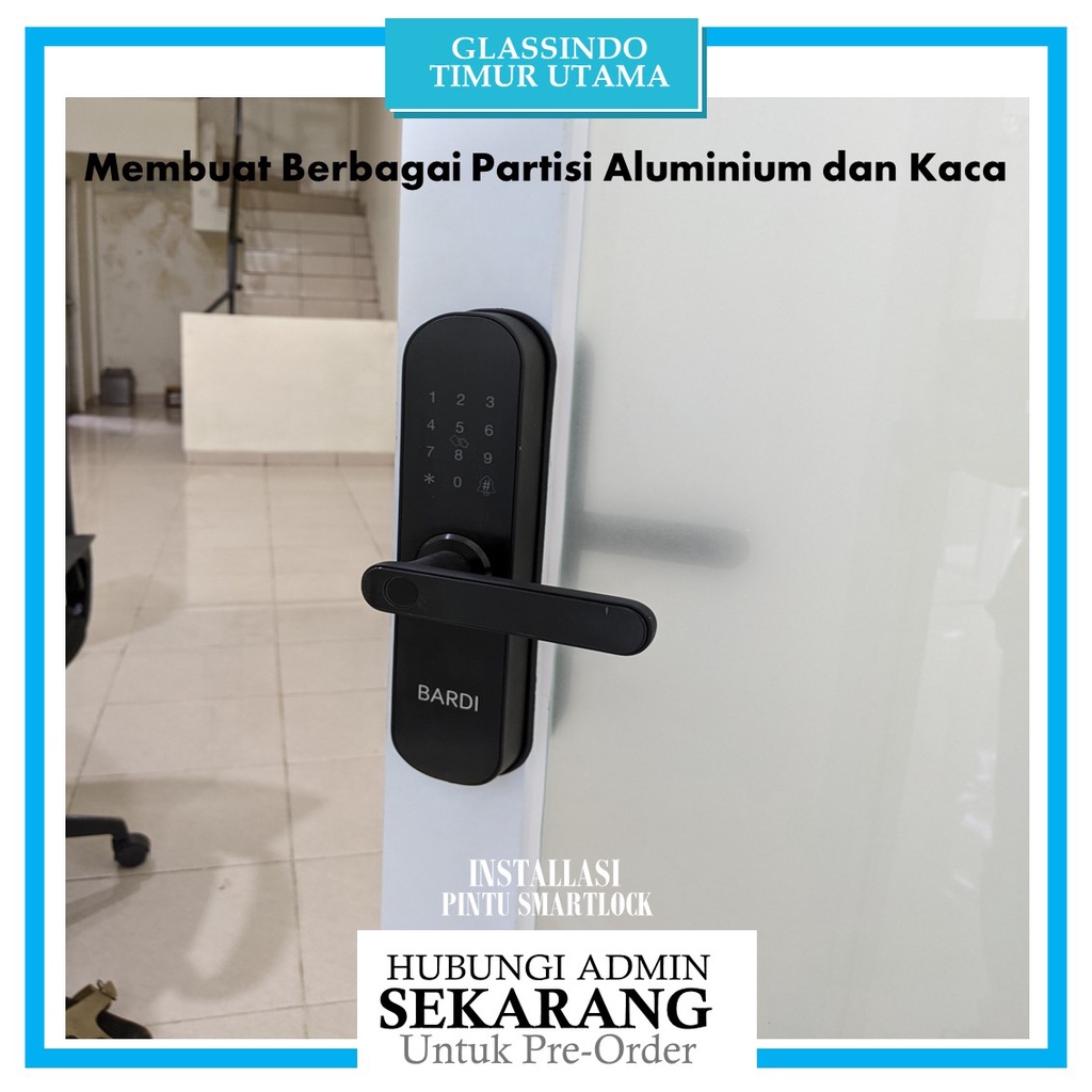 Jual Pintu Aluminium Kaca SMART DOOR LOCK BARDI Dilengkapi RFID ...