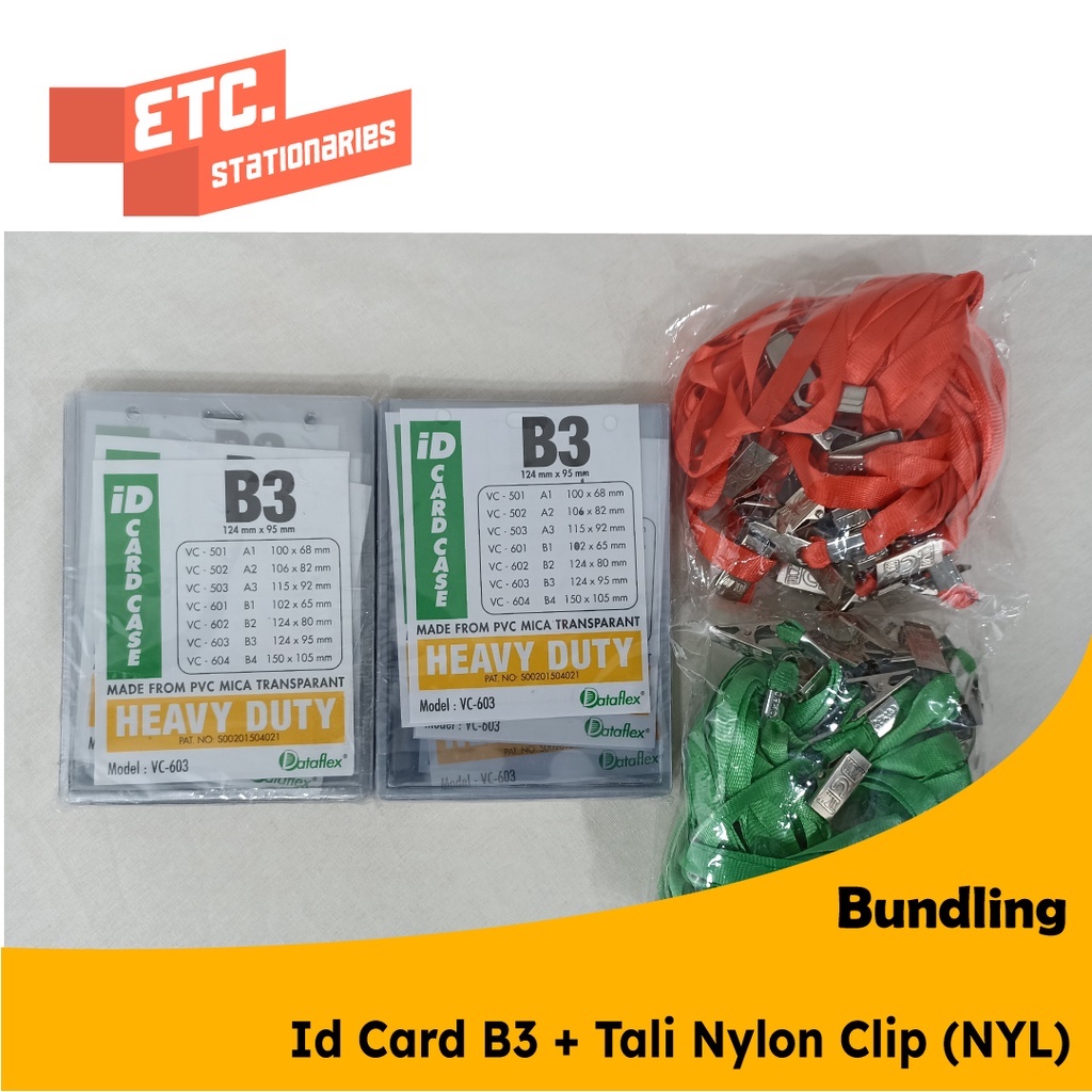 Jual Paket Bundling Id Card B3 + Tali Nylon Clip (NYL) | Shopee Indonesia