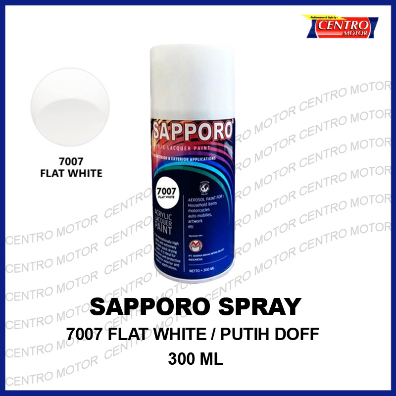 Jual SAPPORO 7007 FLAT WHITE / PUTIH DOFF 300ml.Cat semprot praktis ...