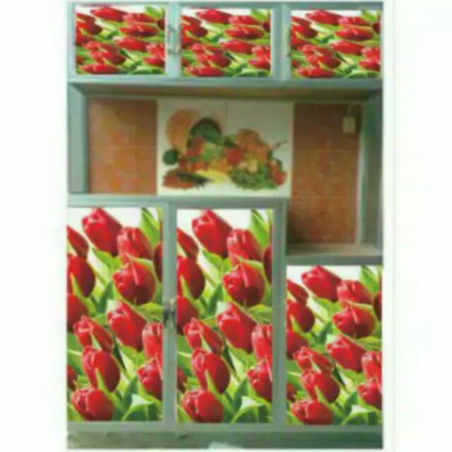 Jual Sticker rak piring 6pintu motif bunga2/ | Shopee Indonesia