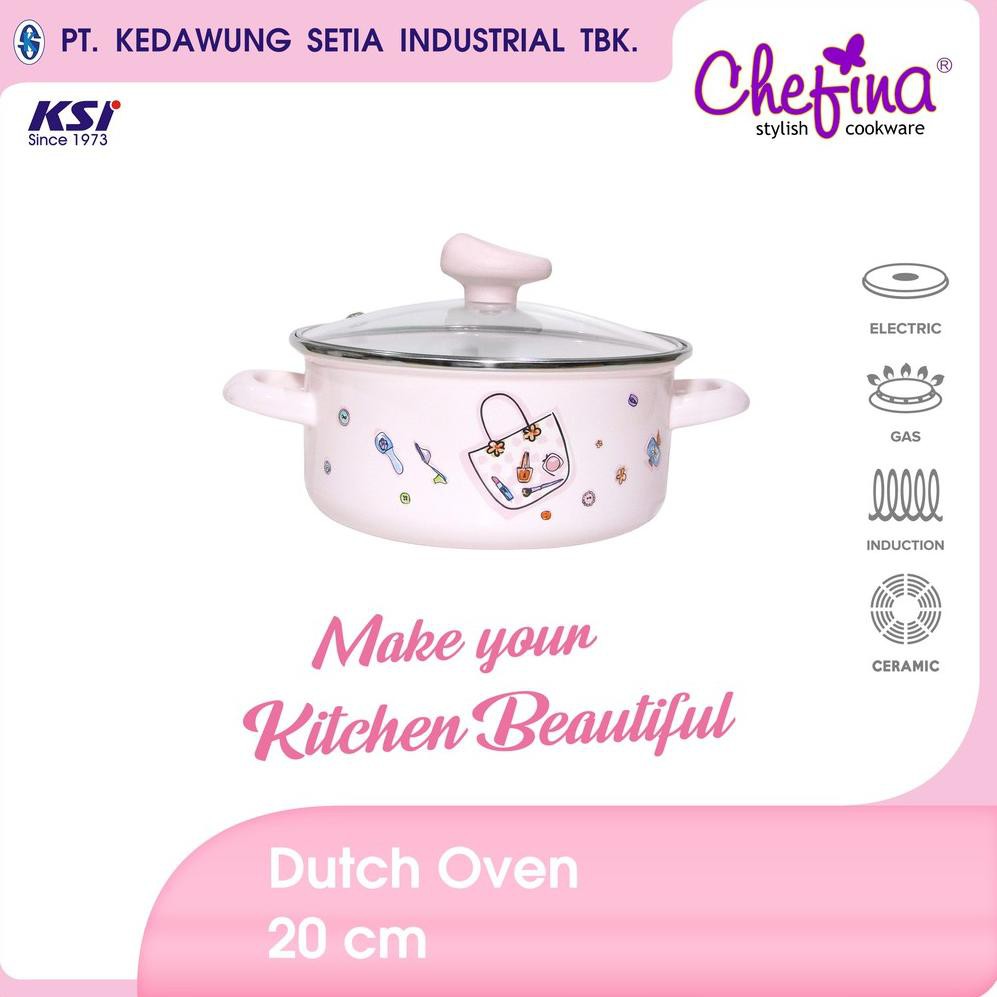 Jual Chefina Dutch Oven 20 cm Beauty In The Kitchen Panci Enamel (ART ...