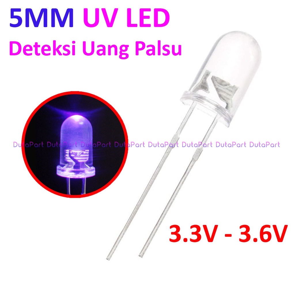 Jual LED 5mm UV ULTRAVIOLET UNGU DETEKSI UANG F5 LED Dioda KUALITAS ...