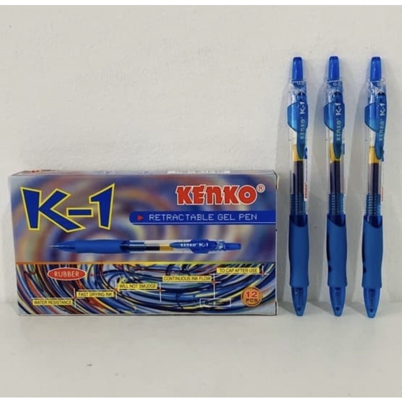 Jual PULPEN KENKO K-1 RETRAC TABLE GEL PEN 0,5 MM / 1 BOX ISI 12 PCS | Shopee Indonesia