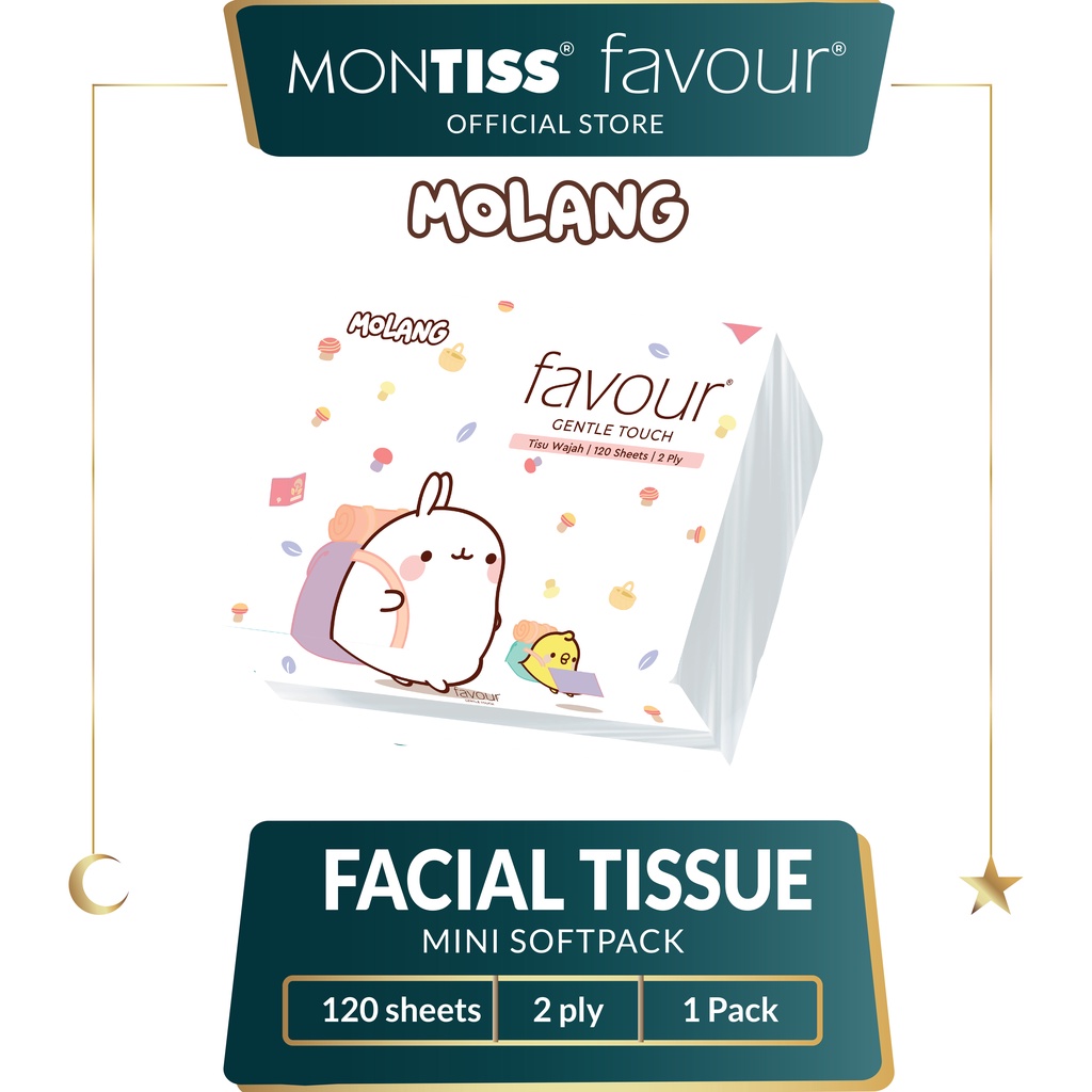 Jual Favour Molang Mini Facial Tissue 120 Sheets | Shopee Indonesia