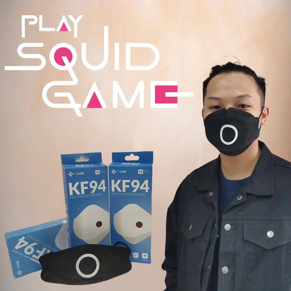 Jual Masker Squidgame FITCARE KF94 4 ply Earloop Box isi 10 pcs - Hitam ...
