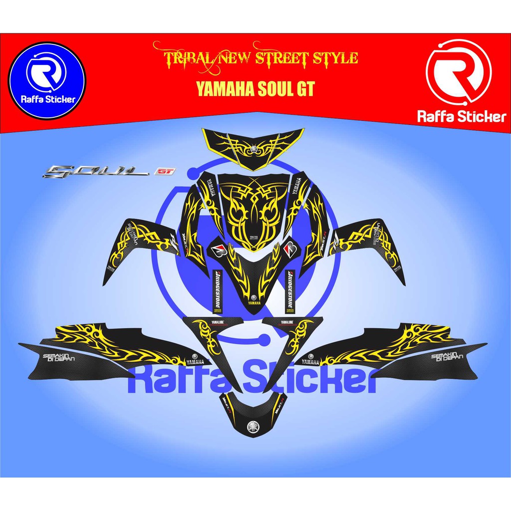 Jual Sticker Fullbody YAMAHA MIO SOUL GT STREET-TRIBAL KUNING-HITAM ...