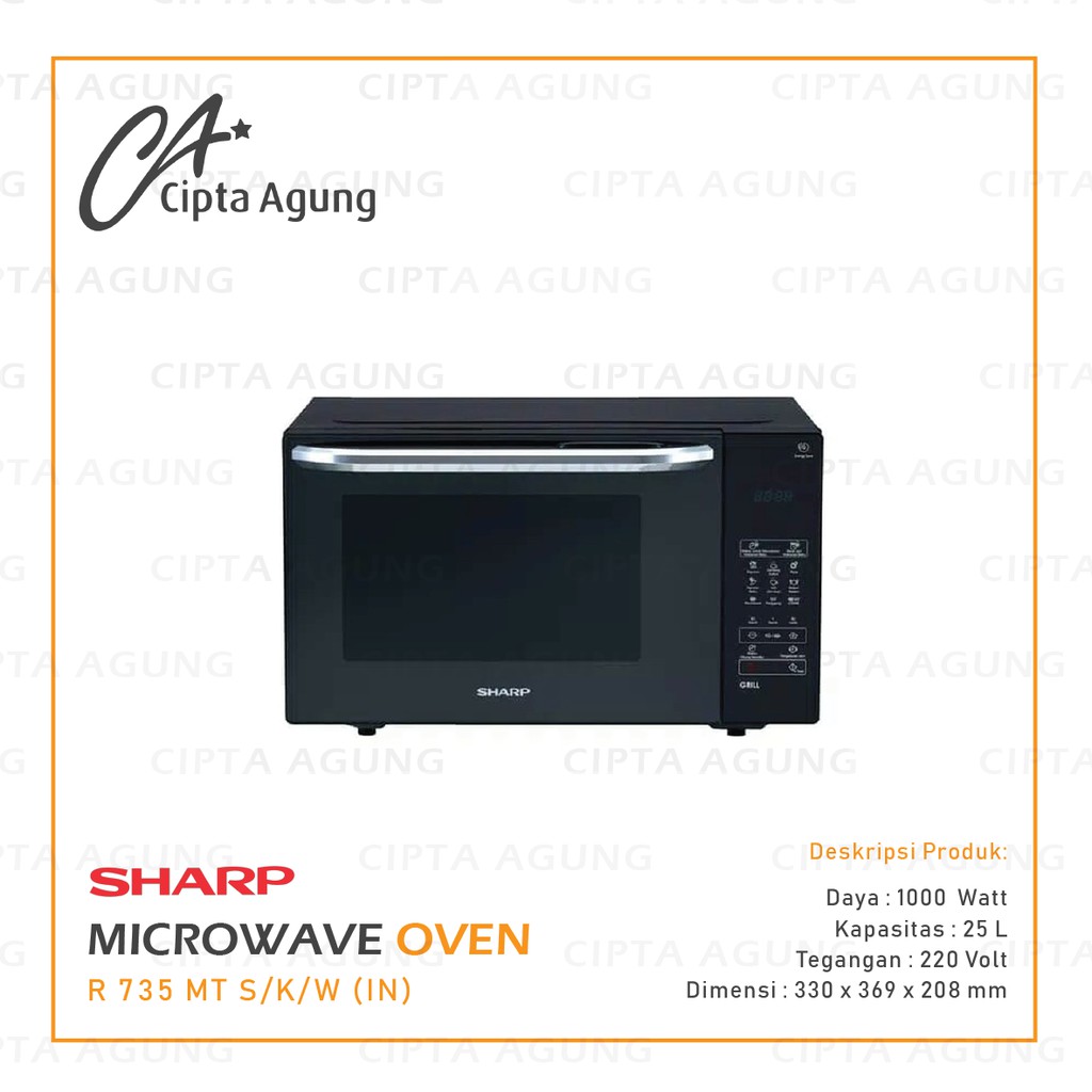Jual MICROWAVE OVEN SHARP R 735 MT S/K (IN) | Shopee Indonesia