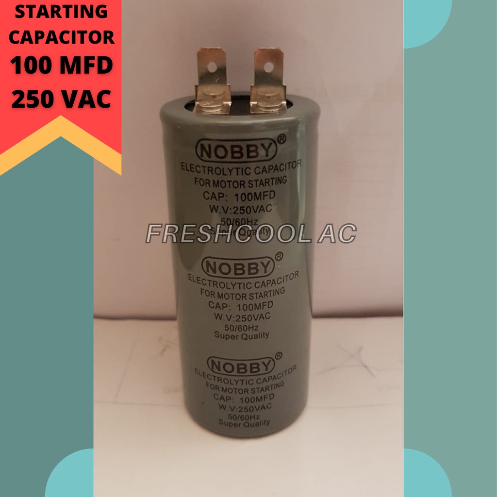 Jual MOTOR STARTING CAPACITOR 100 MFD STARTING KAPASITOR MERK NOBBY 250 ...