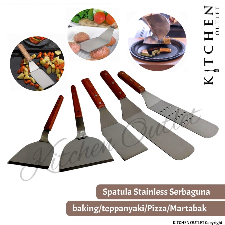 Jual Spatula Stainless Serbaguna Spatula Martabak Pizza Teppanyaki ...