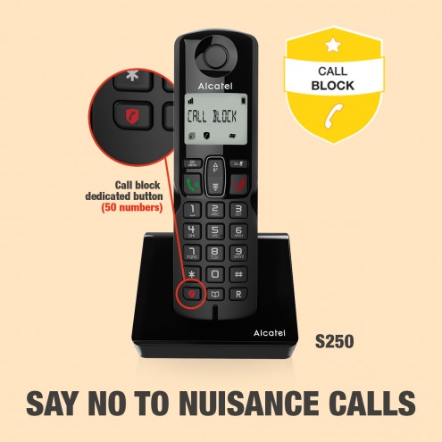 Jual 41Tfjd Alcatel S250 Cordless Phone Telepon Wireless - Black I781 ...