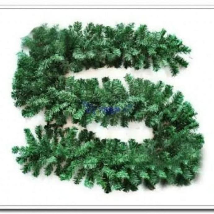 Jual Garland Natal Daun Lilit Kawat Daun Natal Hijau Hiasan Daun Tangga ...