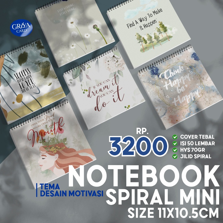 Jual NOTEBOOK SPIRAL MINI | NOTEBOOK CATATAN TEMA MOTIVASI | BLOKNOTE ...
