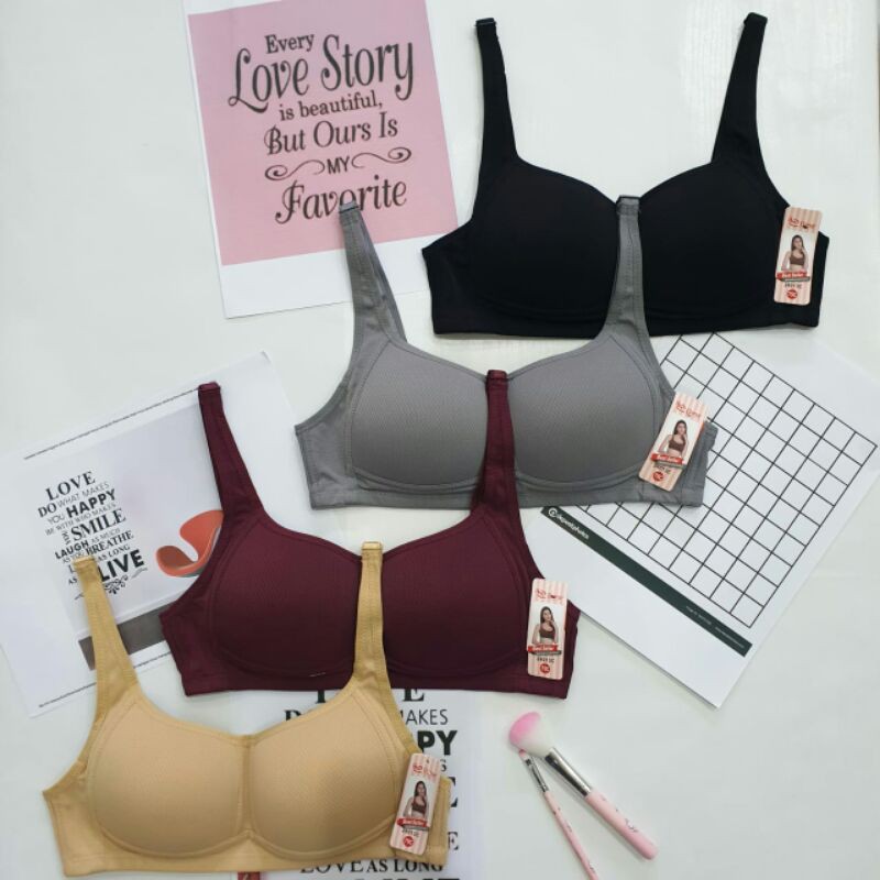 Jual Bh Elena 24013 C | Elena Bra Tanpa Kawat Cup C Busa Tipis Kait 3 | Shopee Indonesia