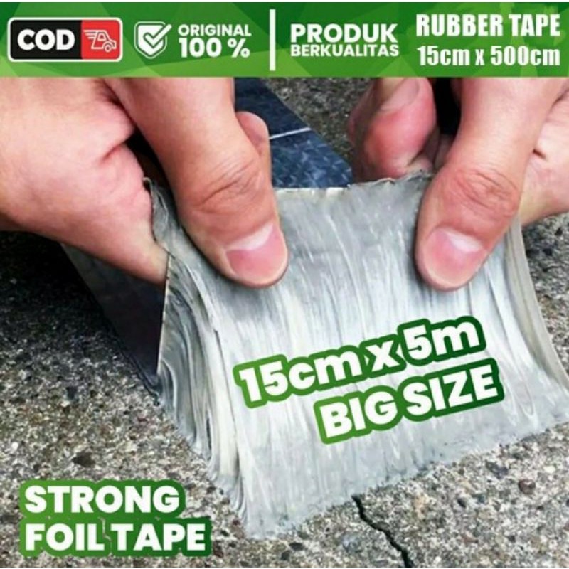Jual Lakban Super Kuat Anti Bocor/ Butyl Aluminium Foil Tape 15cm x 5m/ Solasi Perekat Tambal ...