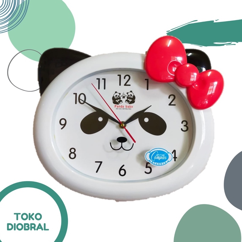 Jual Jam Dinding Anak Wall Clock Gambar Panda / Bear | Shopee Indonesia