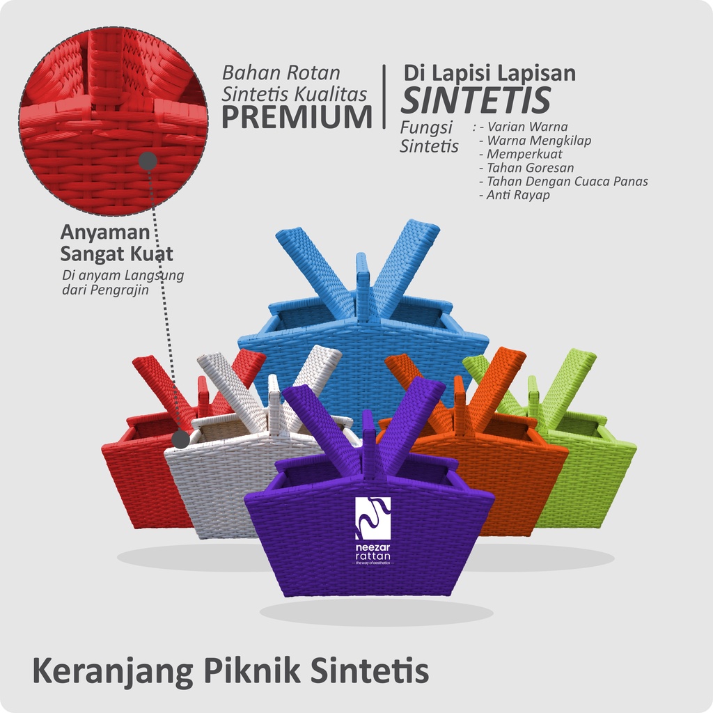 Jual Keranjang Tas Camp Piknik Rekreasi Liburan Rotan Sintetis Murah ...