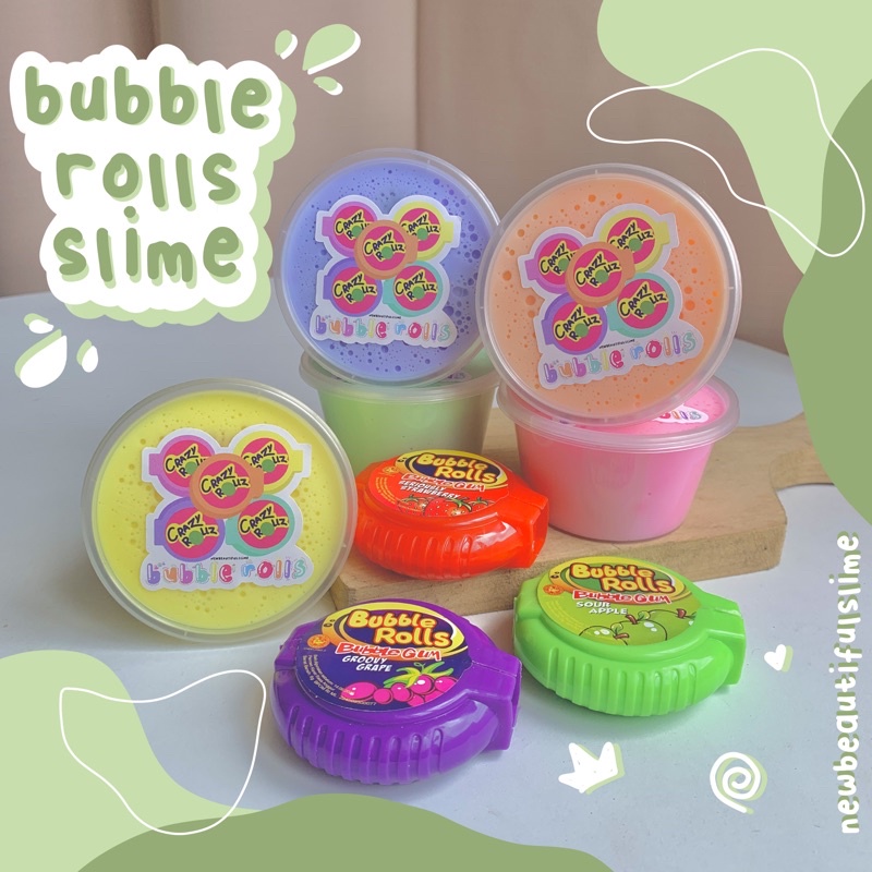 Jual BUBBLE ROLLS SLIME BUBBLE GUM SLIME BY NEWBEAUTIFULSLIME | Shopee ...