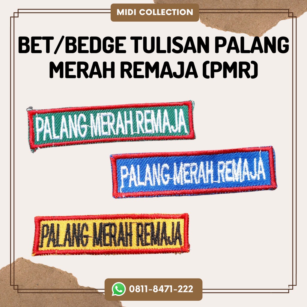 Jual Bet/Bedge atau Bordir Tulisan Palang Merah Remaja (PMR) | Shopee ...