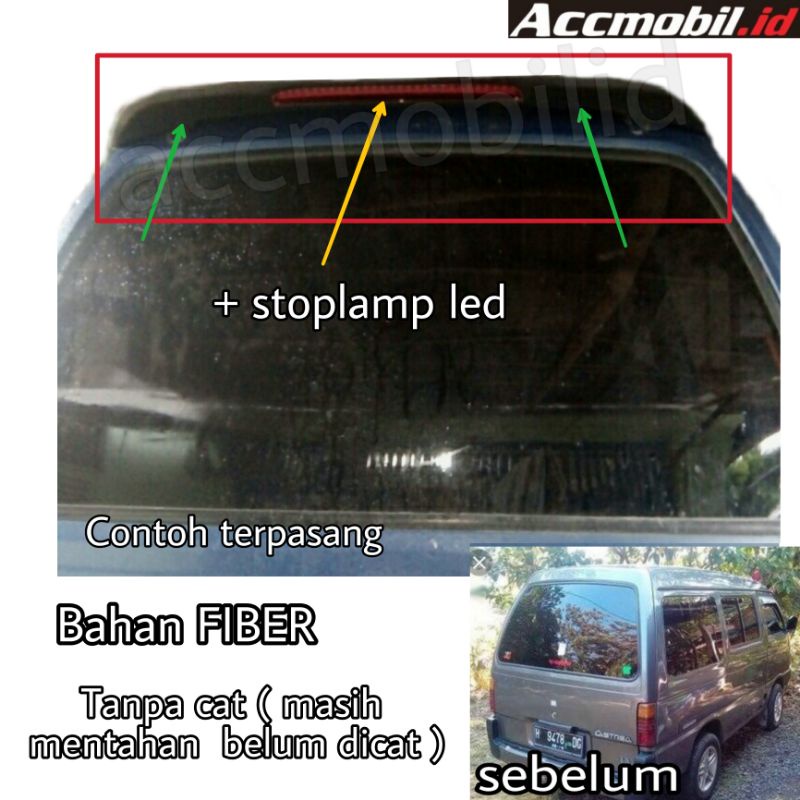 Jual spoiler daihatsu zebra astrea bodytech fiber tanpa cat plus lampu ...