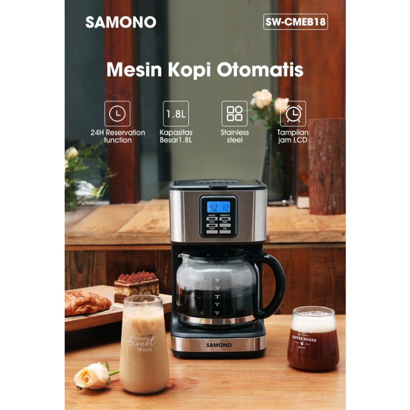 Jual Mesin Kopi Otomatis 1.8L 800W Coffee Maker Automatic LCD Screen ...