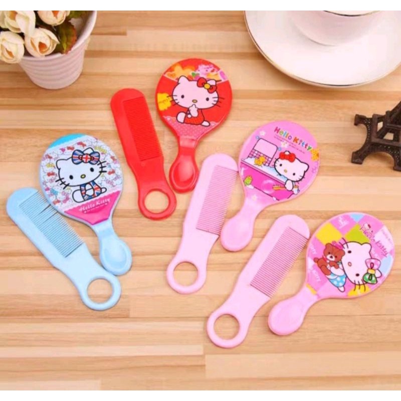Jual sisir kaca kitty hello kitty cermin gagang mini | Shopee Indonesia
