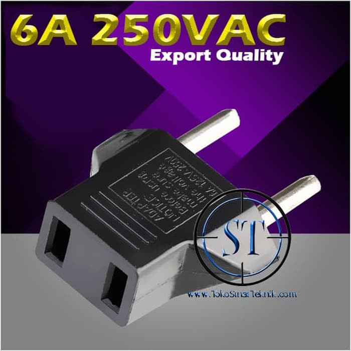 Jual Over Steker Gepeng ke Bulat Converter Flat Round Plug Konversi ...