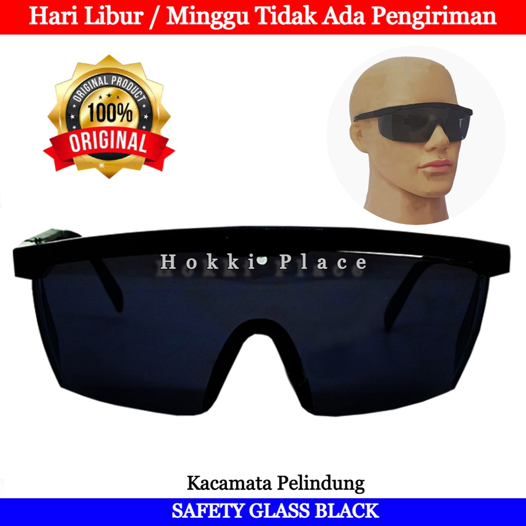 Jual KACAMATA LAS HITAM GERINDA TUKANG LAS SAFETY GLASSES WS | Shopee ...