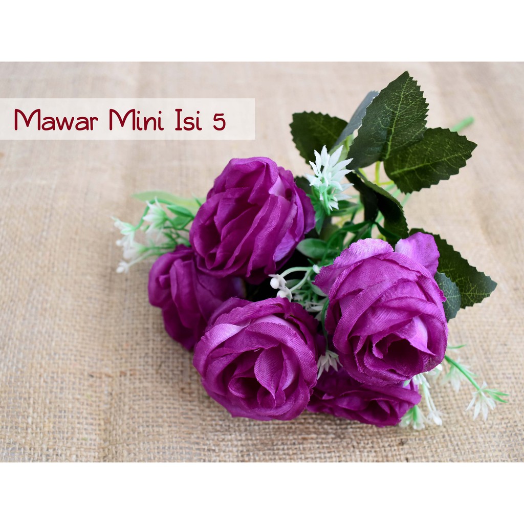 Jual Bunga mawar mini artificial isi 5 kuntum | Shopee Indonesia