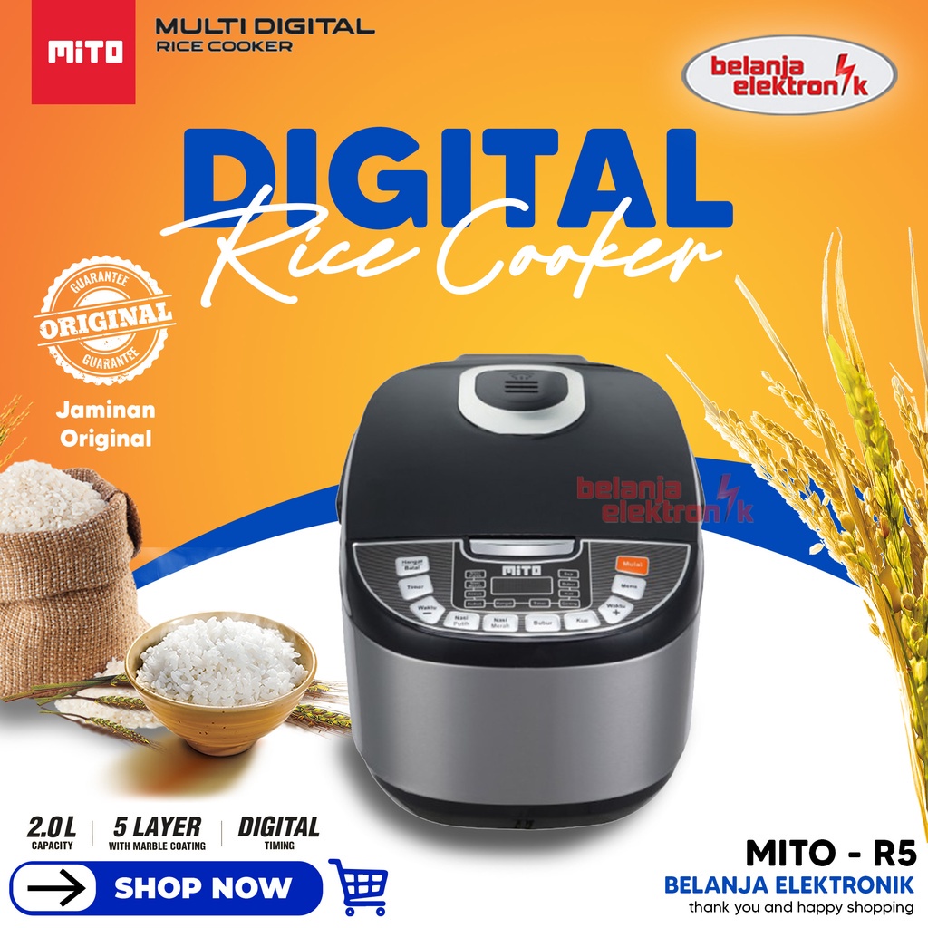 Jual MITO DIGITAL RICE COOKER R5 + MAGIC COM PENANAK NASI 2 LITER ...