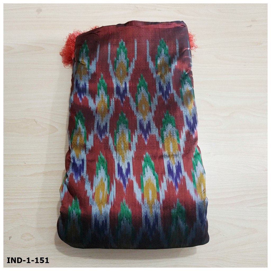 Jual Kain Tenun Ikat Sutra Bugis Makassar Marun - Tenun Sengkang IND-1 ...