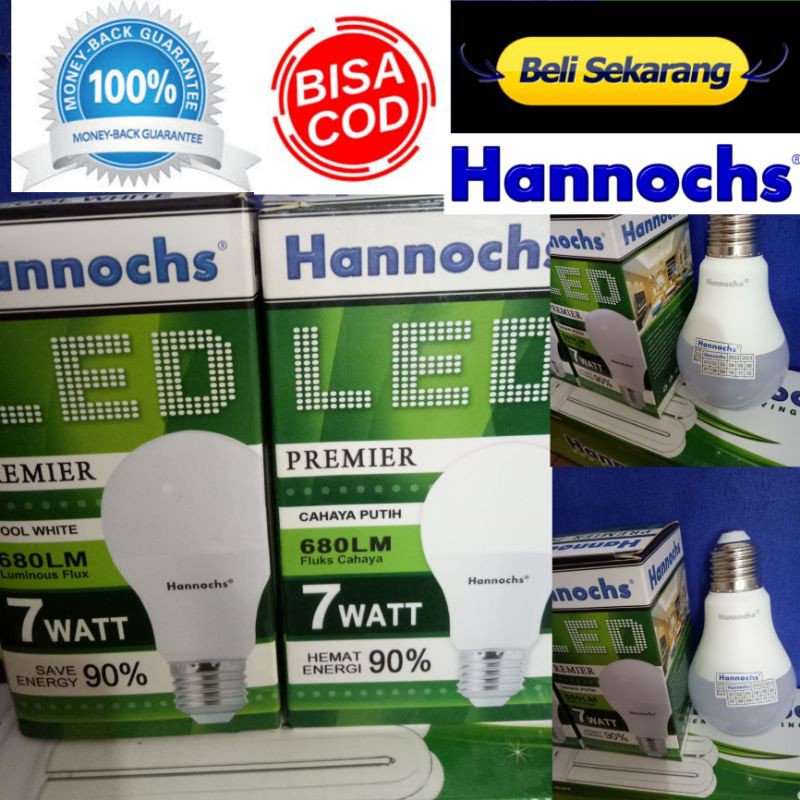 Jual Lampu LED Hannochs 7 Watt PRIMER CAHAYA PUTIHLampu LED / Bohlam ...