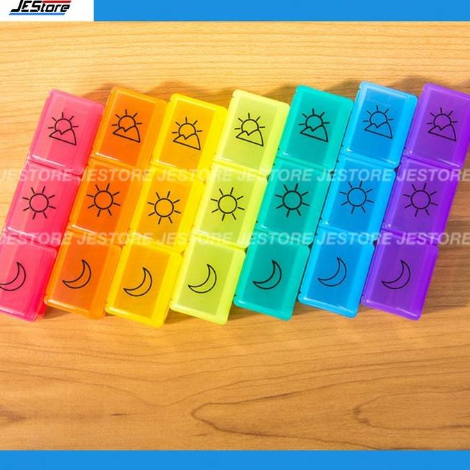 Jual Promo Kotak Vitamin 21Box 7Color Medicine Box Obat Tempat Kotak ...