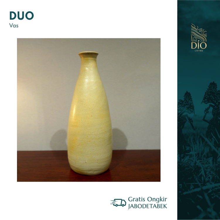 Jual Dio Living - Duo Vas Tanah Liat Gloss Unik Hias Estetik - Kuning ...