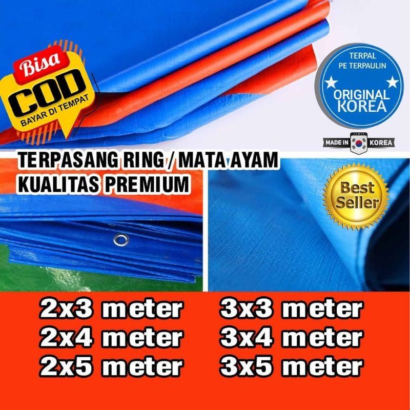 Jual Terpal Tenda Ukuran 2x3 2x4 2x5 3x3 3x4 3x5 Ketebalan A8 A12 Bahan ...