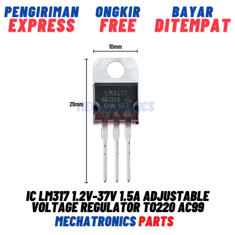 Jual [ICS-0025] IC LM317 1.2V-37V 1.5A LM317 ADJUSTABLE VOLTAGE REGULATOR TO220 AC99 | Shopee ...