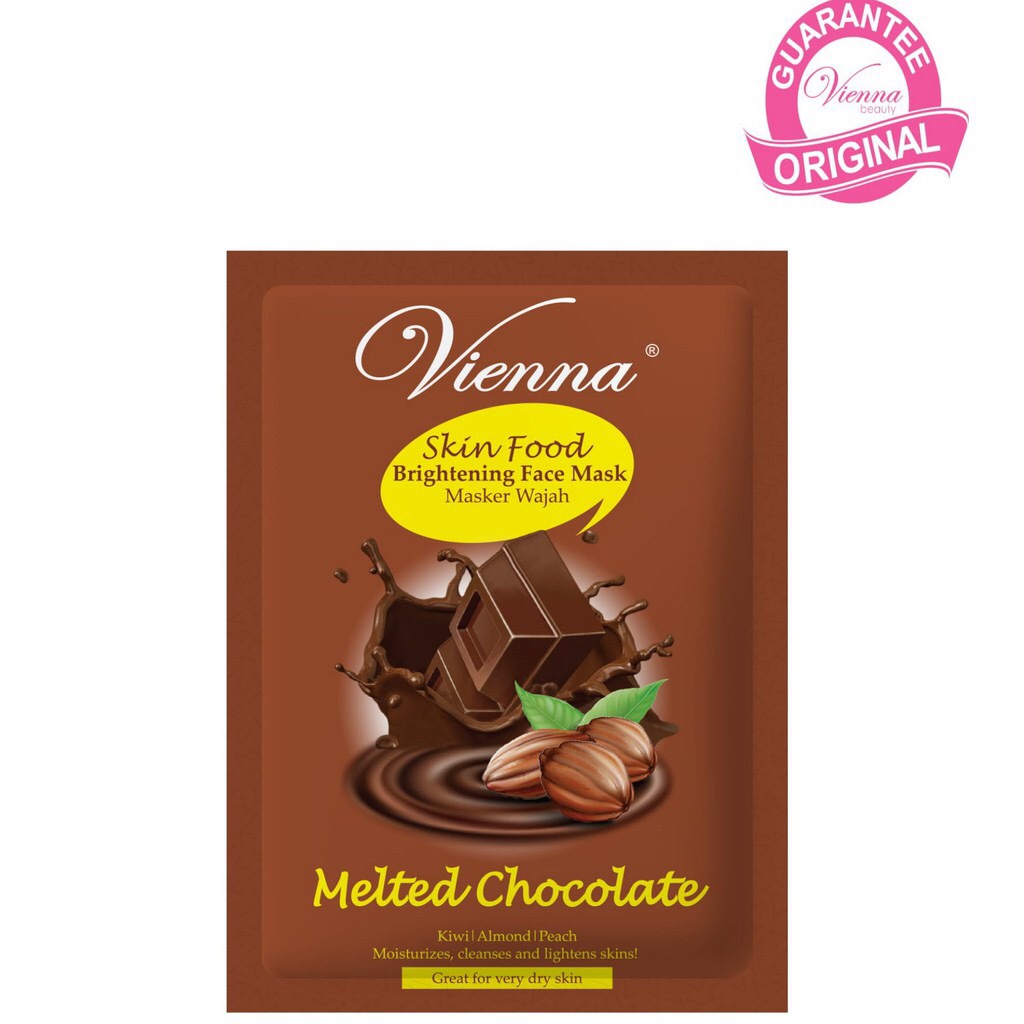 Jual VIENNA SKIN FOOD BRIGHTENING FACE MASK MELTED CHOCOLATE | Shopee ...