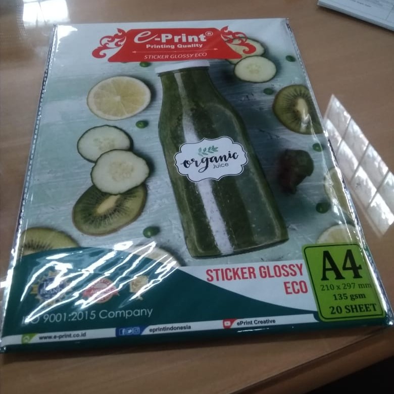 Jual Kertas Glossy Sticker Eco e-print A4 135gsm Eco Glossy Sticker ...