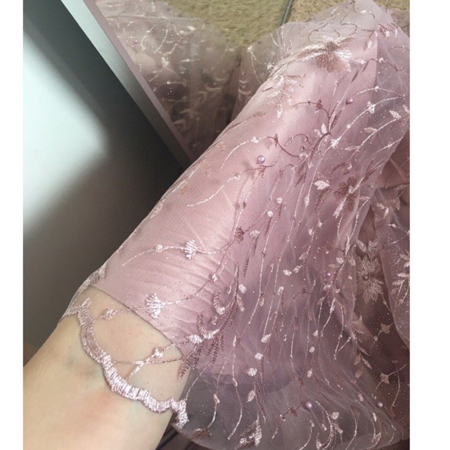 Jual Kain brokat Tile Mutiara Beverly warna Rose Gold | Shopee Indonesia