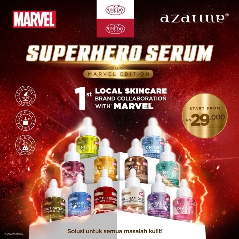 Jual Azarine X marvel serum retinol, claming,niacinimad,daily,oil dan ...