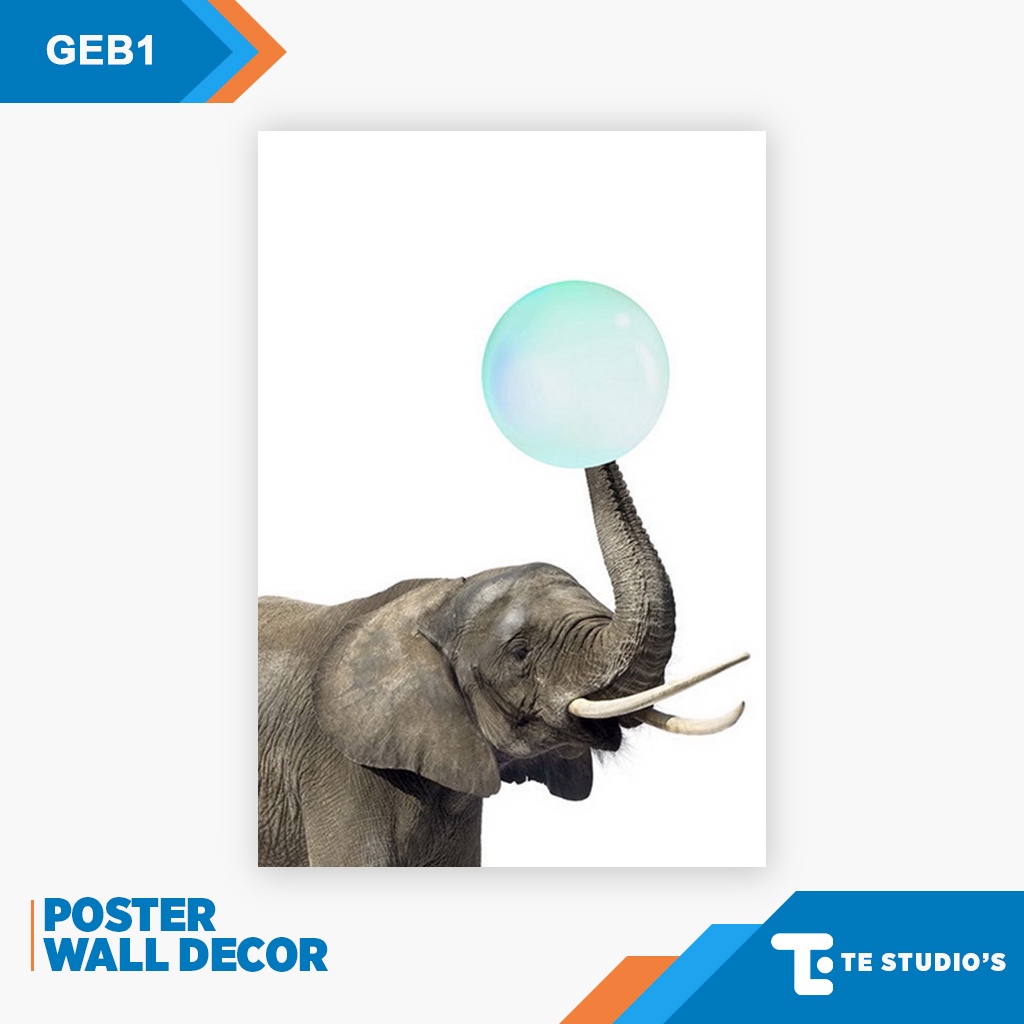 Jual Hiasan Dinding Desain Gambar Hewan Gajah Poster Balon Dekorasi ...