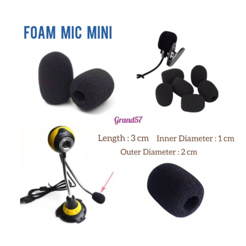Jual foam busa mic mini headset klip clip on spon windscreen busa mik ...