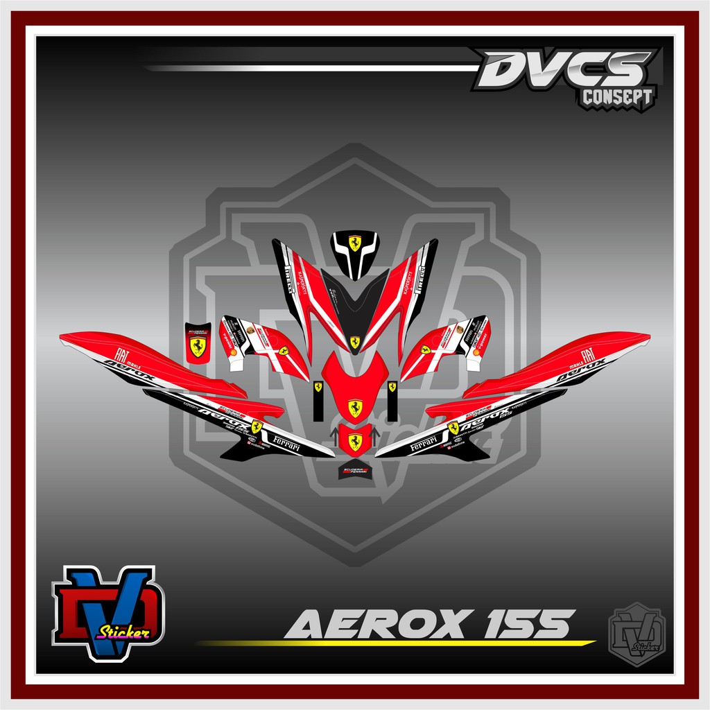 Jual Decal Sticker Motor Full Body Yamaha Aerox 155 VVA FERRARII ...