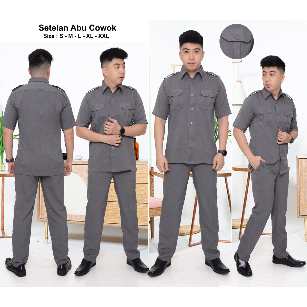 Jual Pdh pria baju dinas abu pria seragam dinas ASN seragam Pemda seragam guru baju kantor pns ...