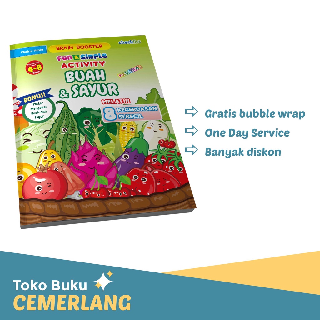Jual Buku Anak Fun Simple Activity Buah dan Sayur Bonus Poster | Shopee ...